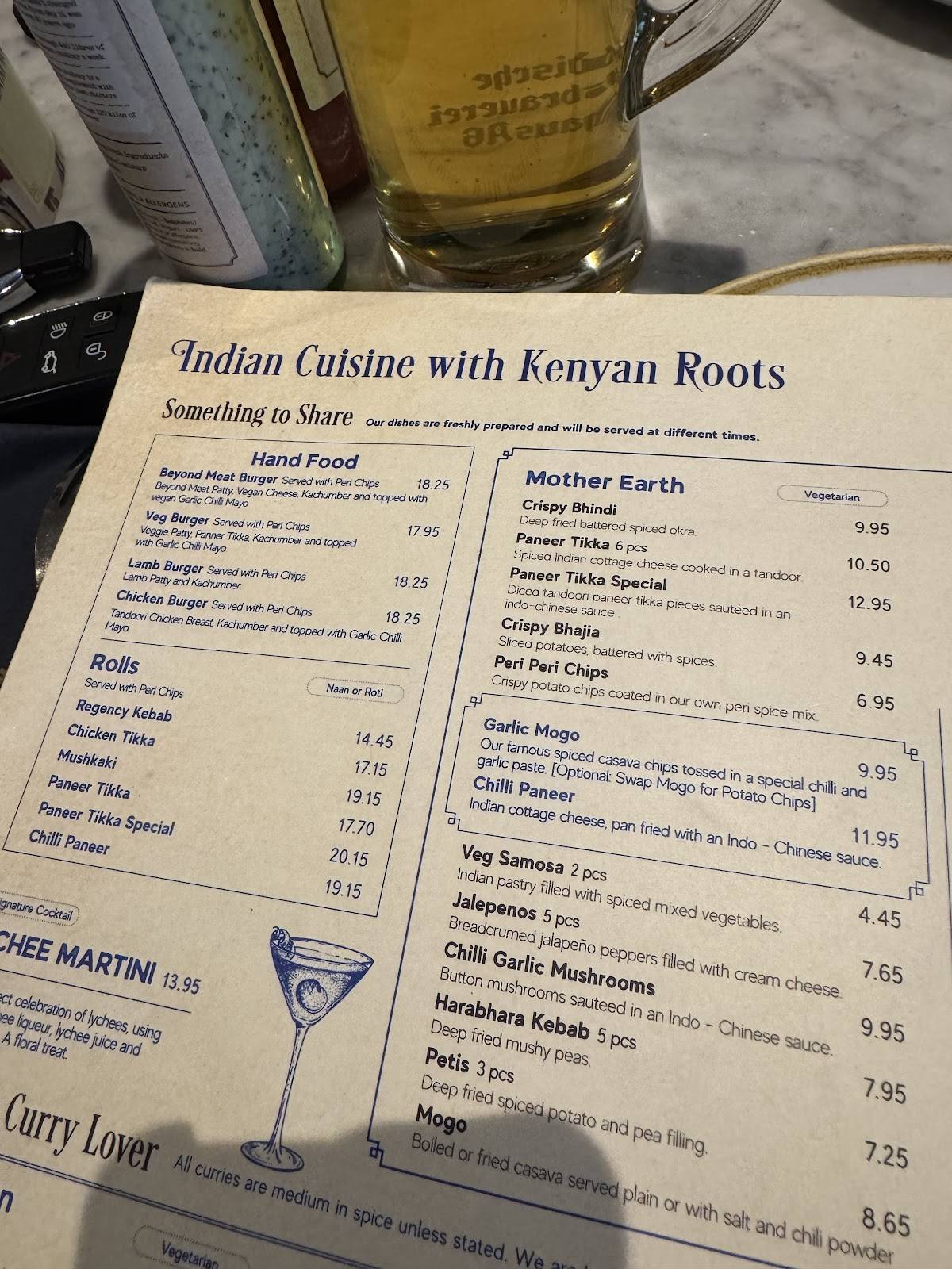 Menu at The Regency Club, Edgware