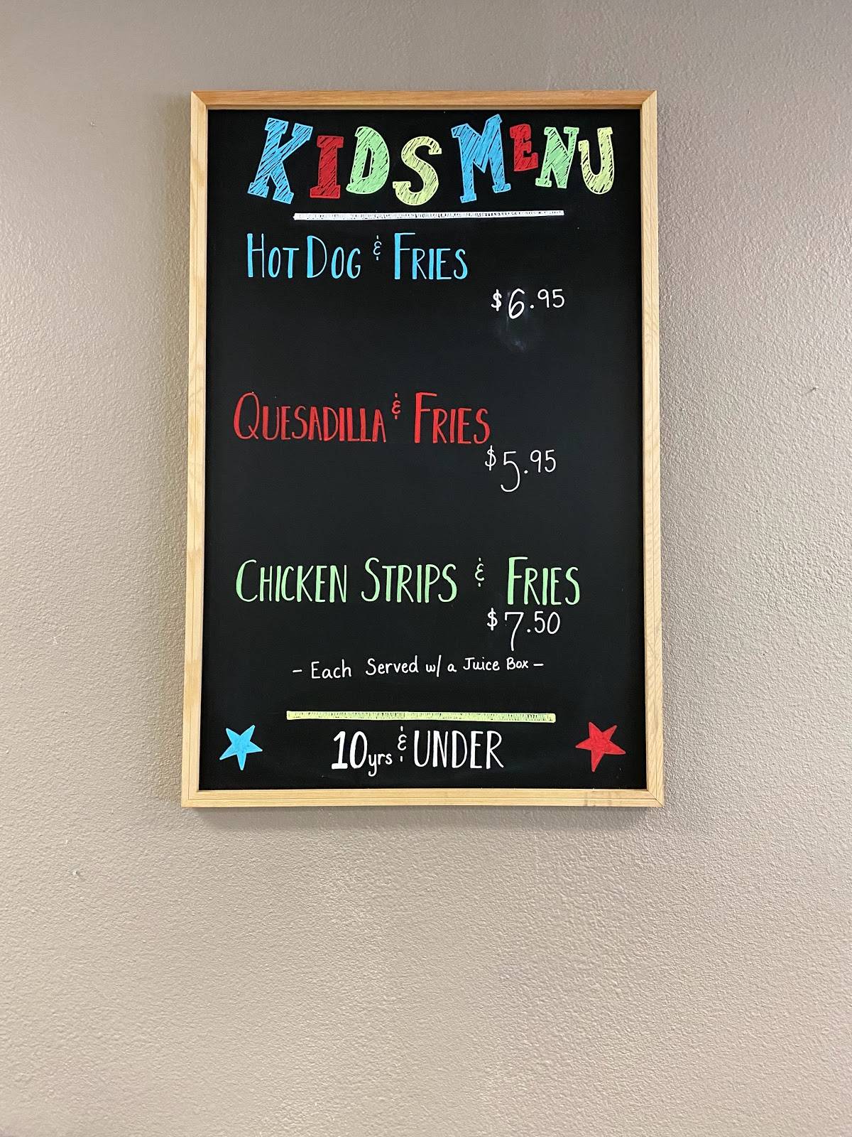 Menu at The Salty Pickle restaurant, Coalinga