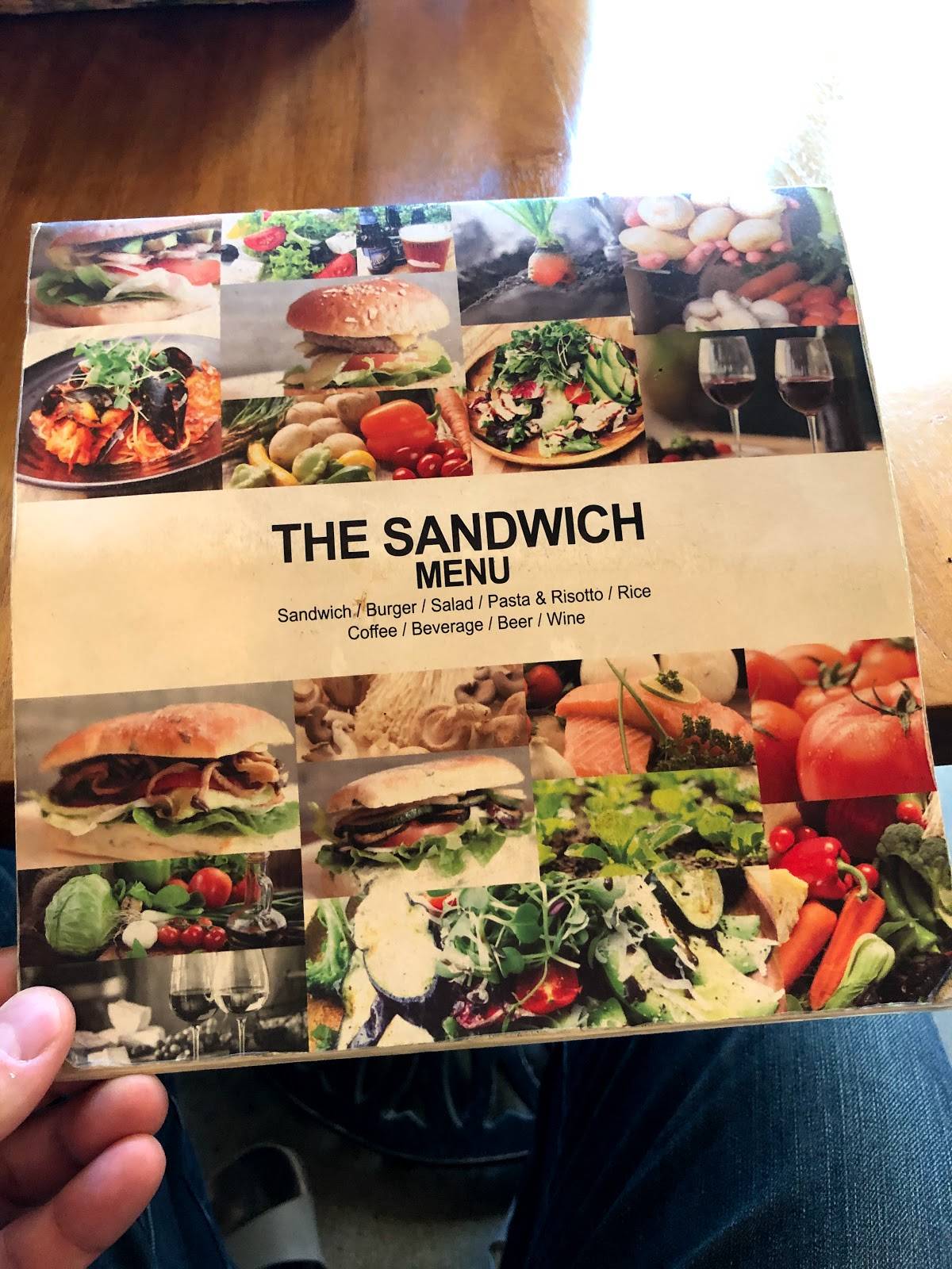 Menu at The Sandwich restaurant, Seoul