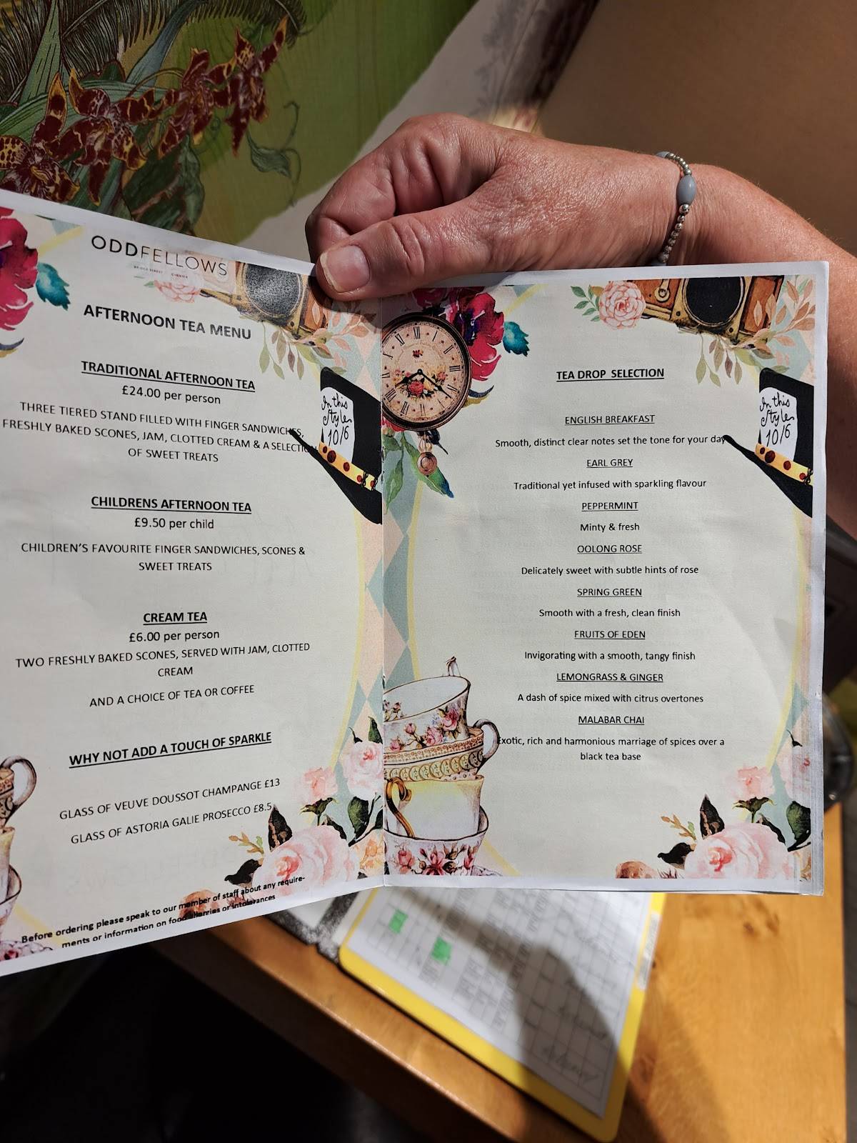 Menu at The Secret Garden Restaurant, Chester