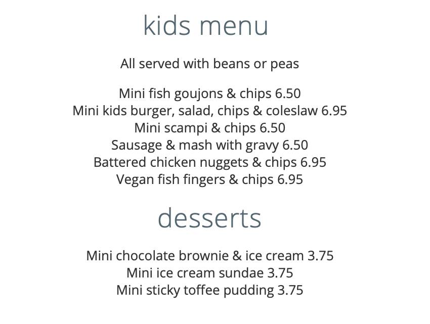 Menu at The Ship Inn pub & bar, Mundesley, 21 Beach Rd