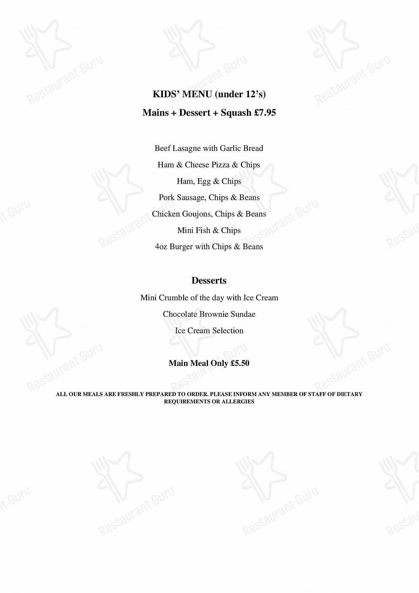 Menu at The Slate / Y Llechan pub & bar, Bangor