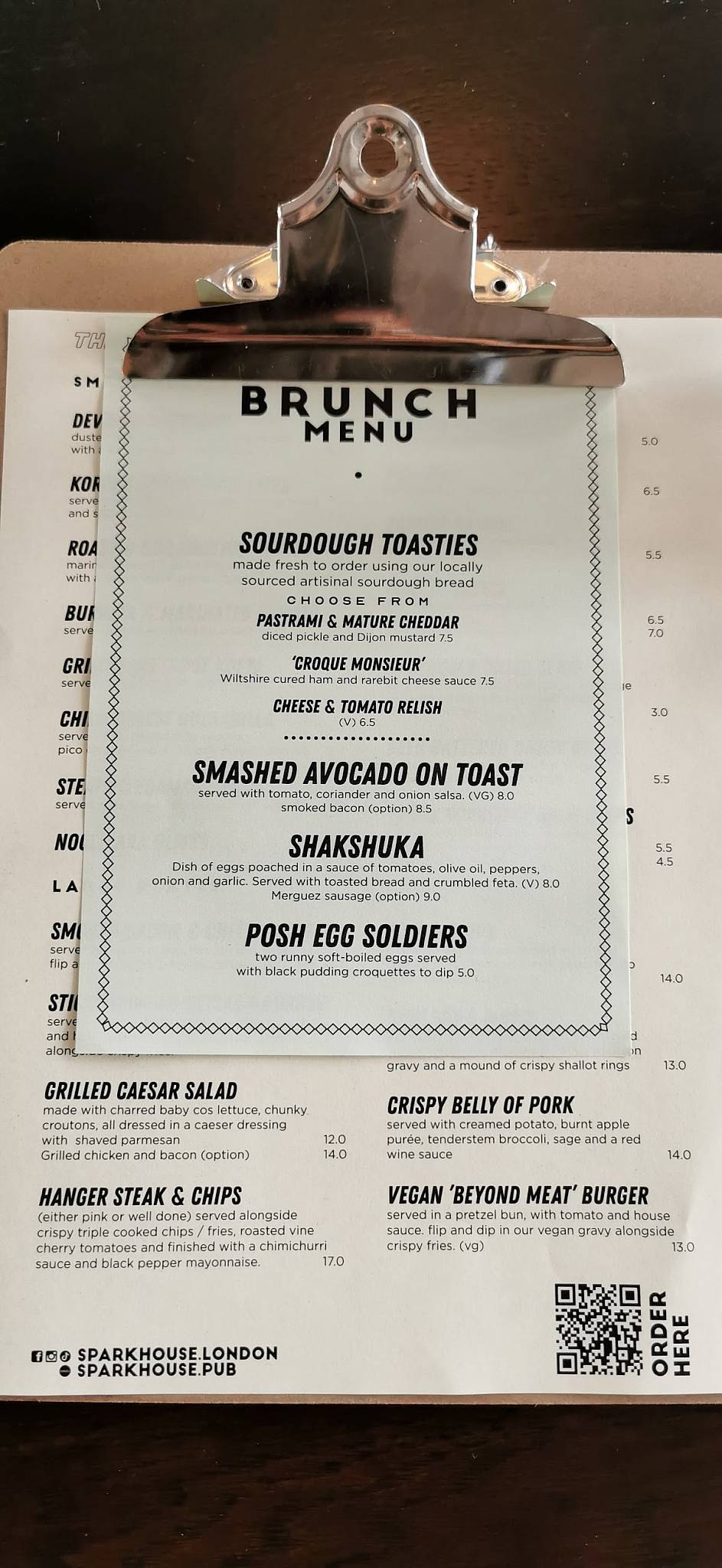 Menu at The European pub & bar, London