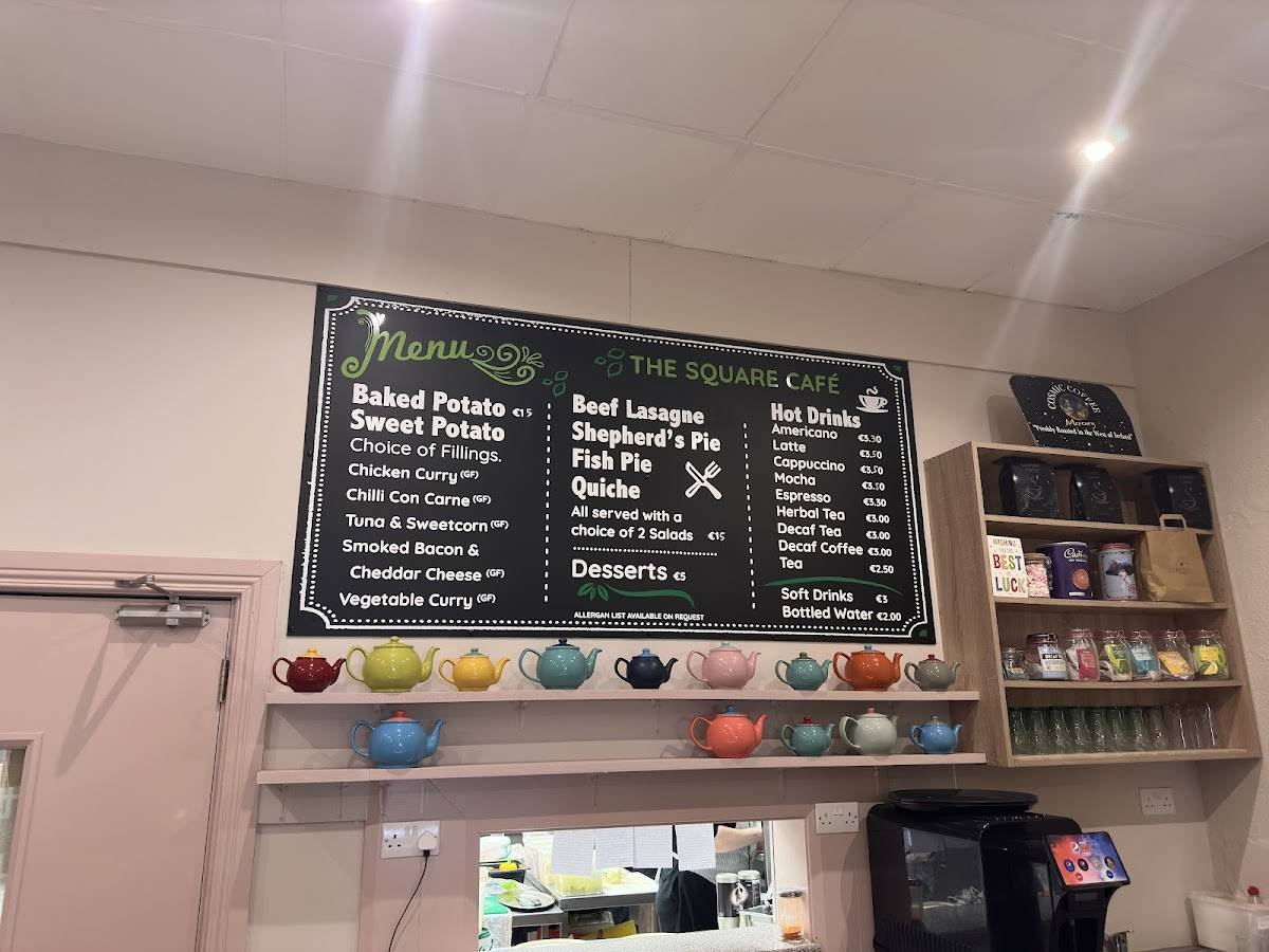 Menu at The Square Cafe, Claremorris