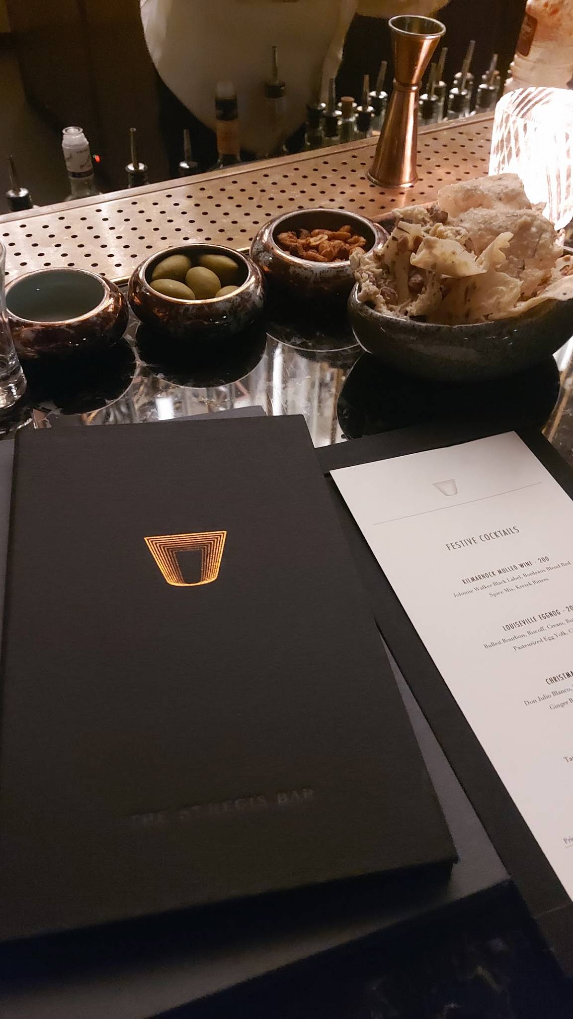 Menu at The St. Regis Bar, South Jakarta