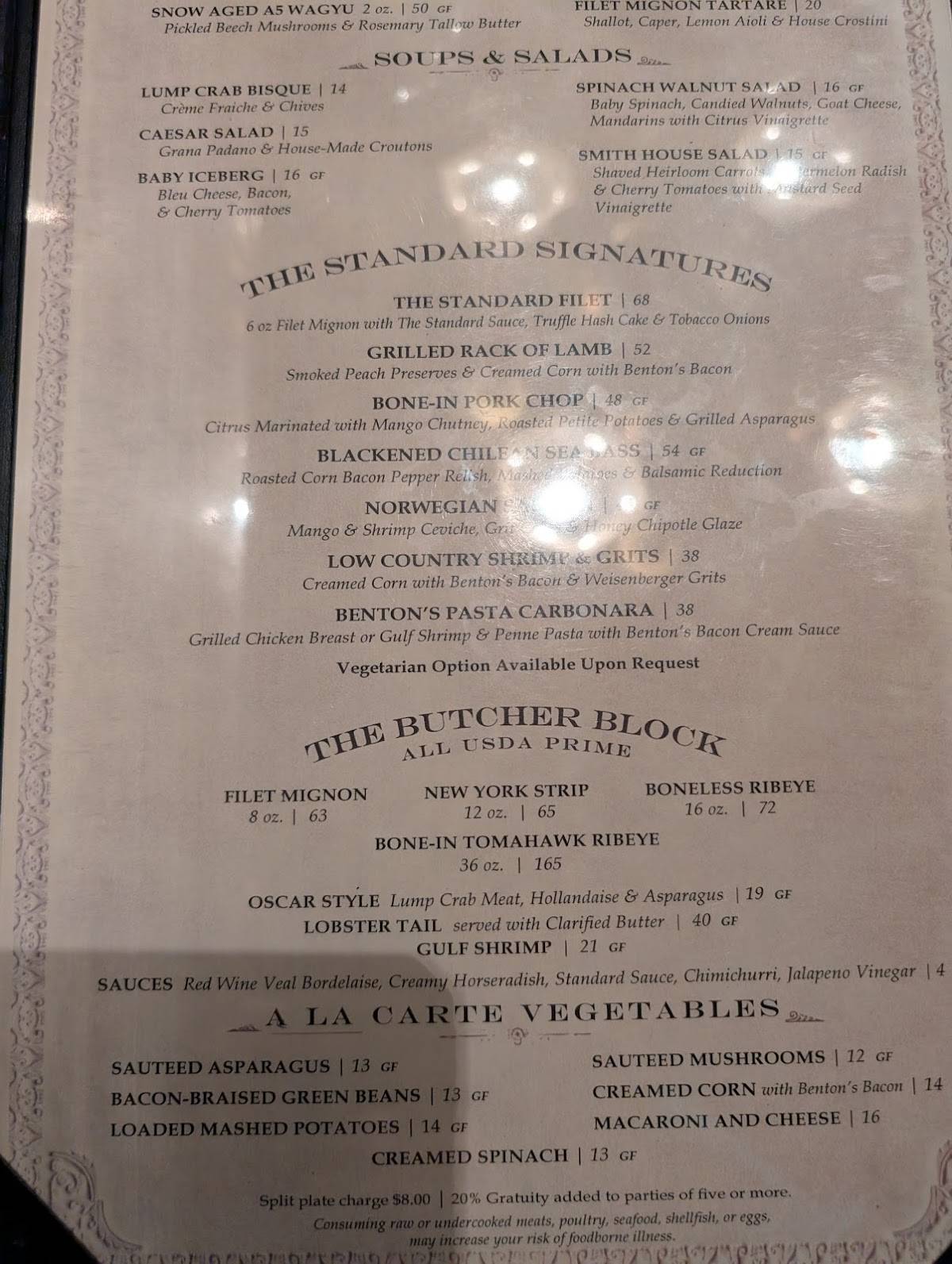Menu at The Standard pub & bar, Nashville, 167 Rosa L Parks Blvd