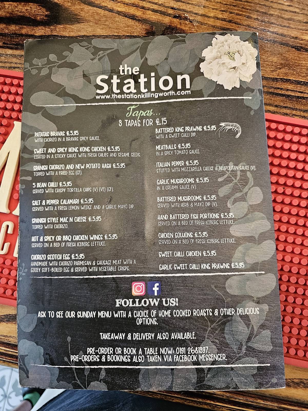 Menu at The Station pub & bar, Newcastle upon Tyne