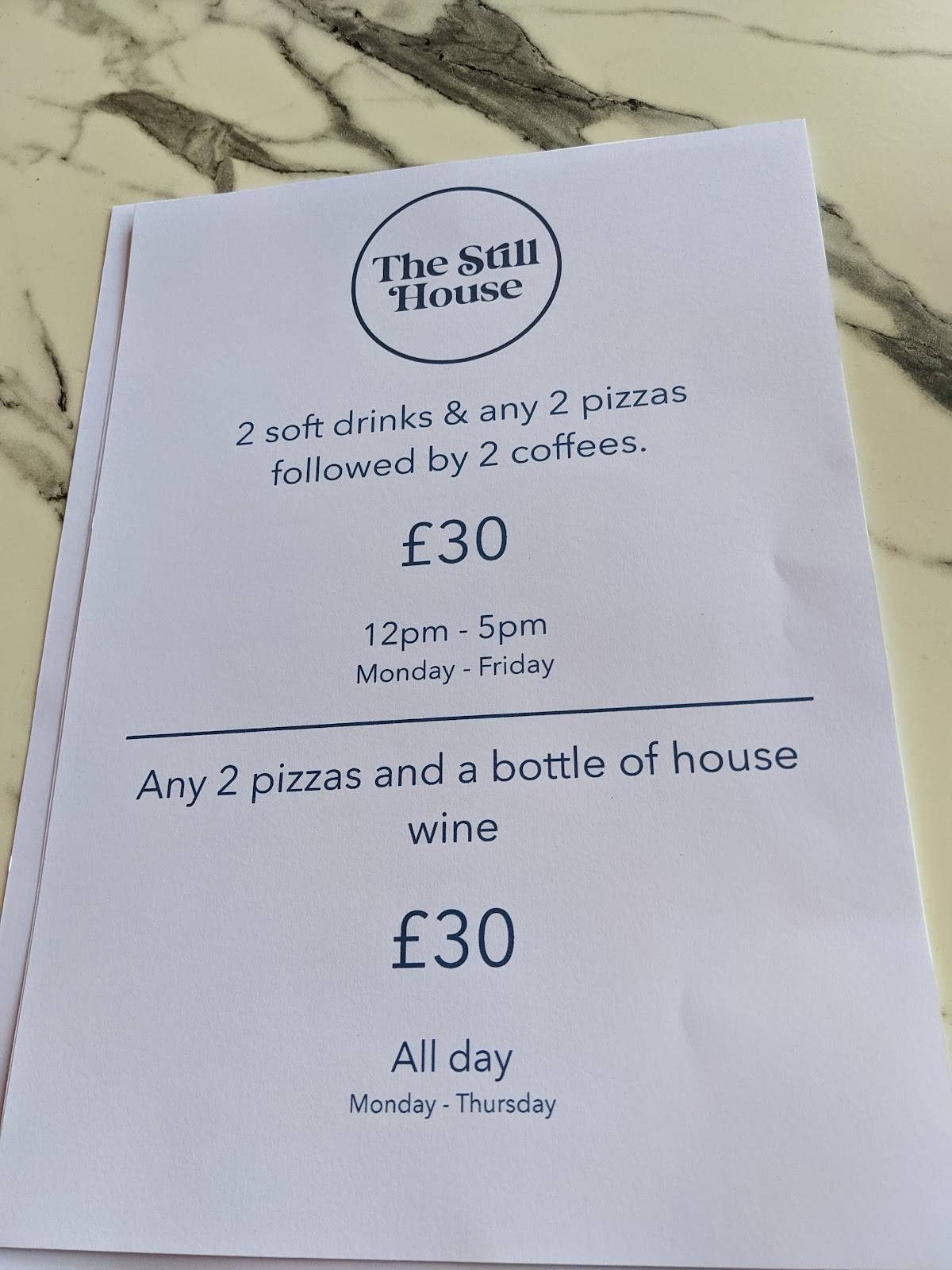 Menu at The Still House pub & bar, Paignton
