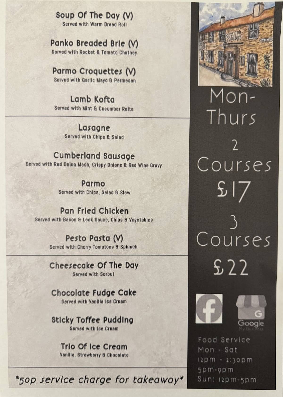 Menu at The Talbot pub & bar, Stockton-on-Tees