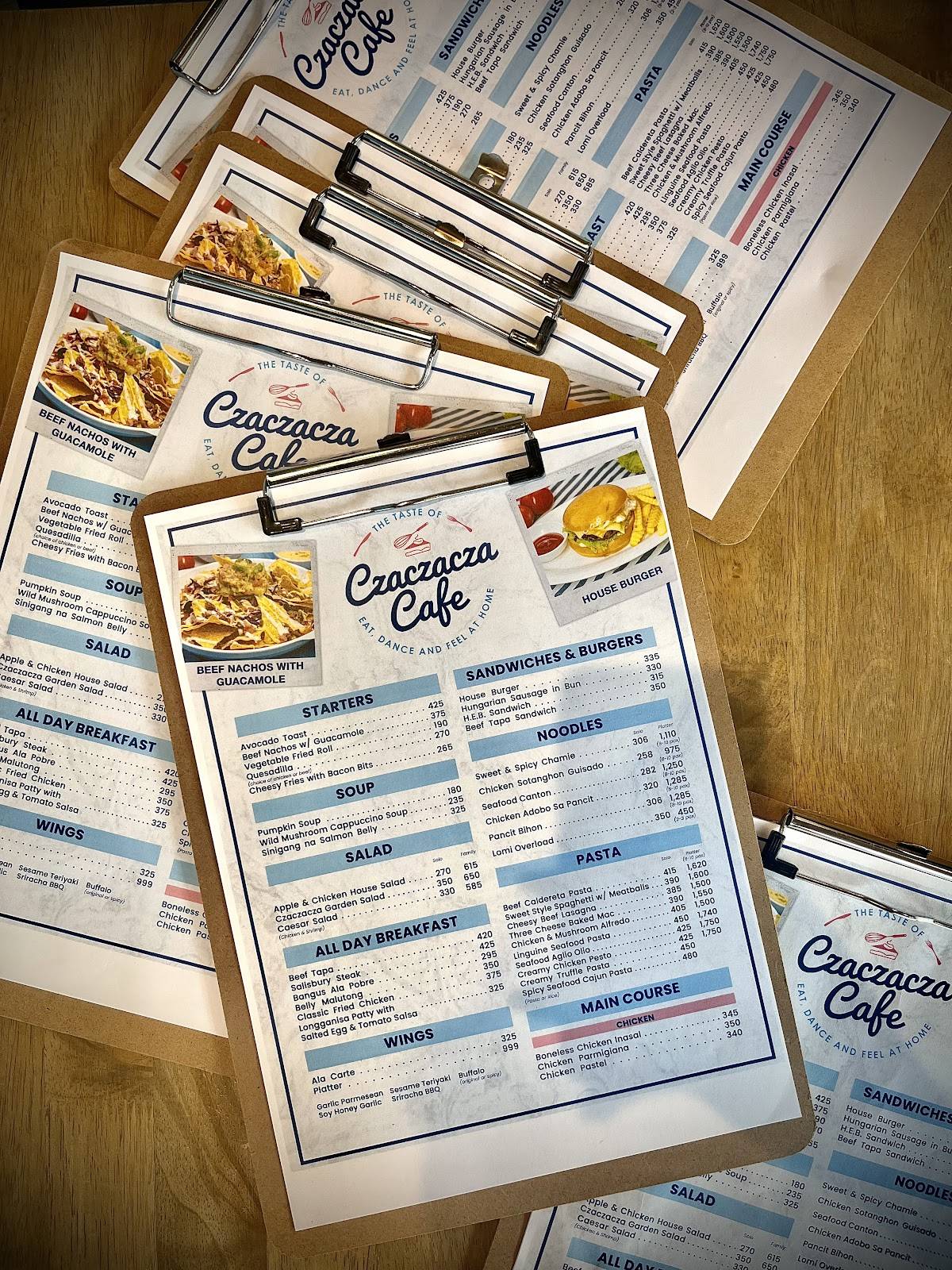 Menu at The Taste of Czaczacza Cafe, Marikina, 4 J. Chanyungco St