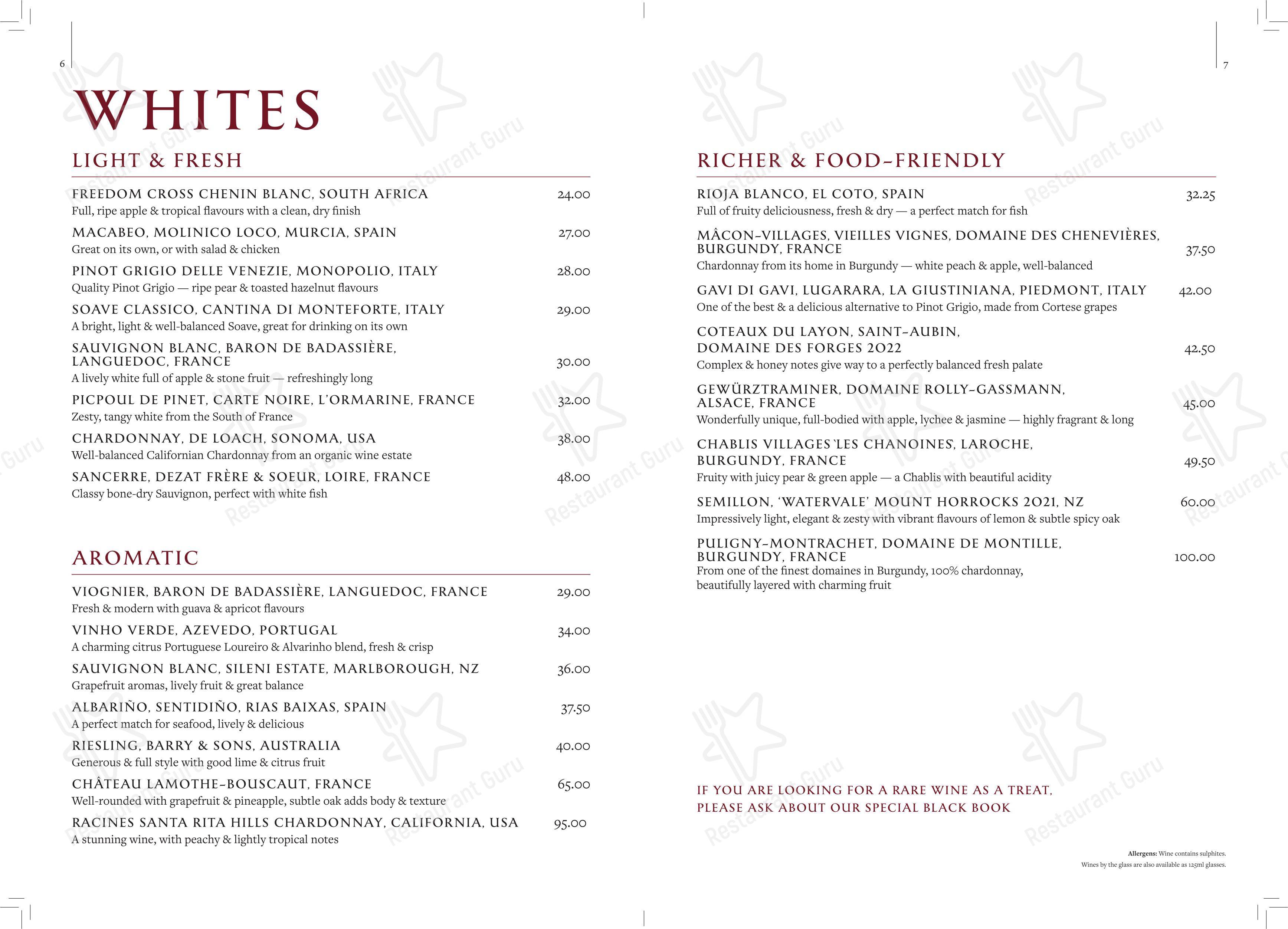 Menu at The Thatch pub & bar, Thame
