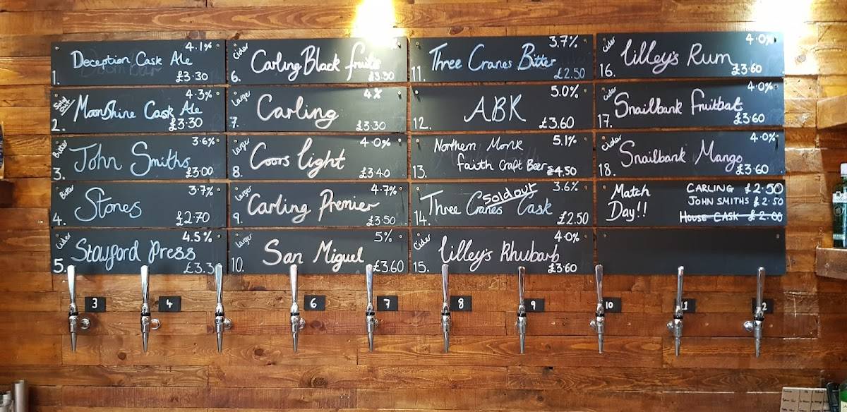 Menu at The Three Cranes pub & bar, Rotherham
