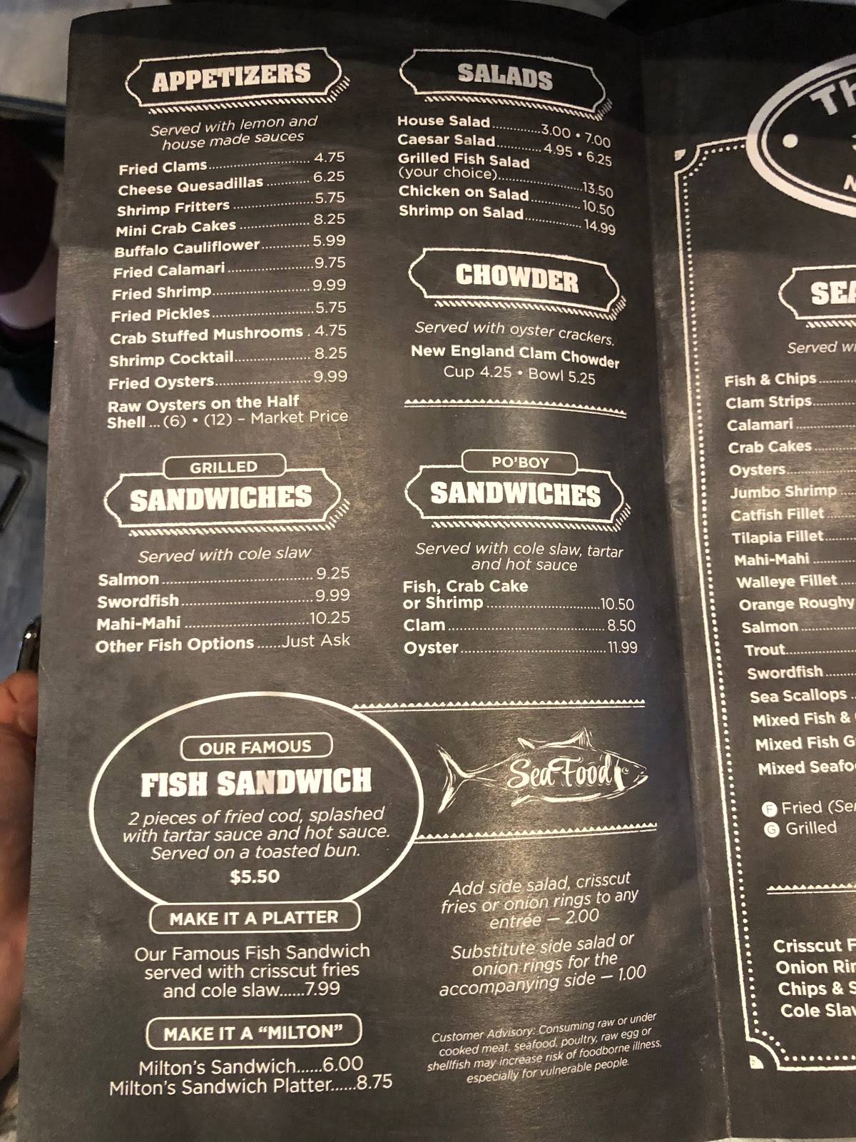Menu at The Tin Fish restaurant, Newburgh