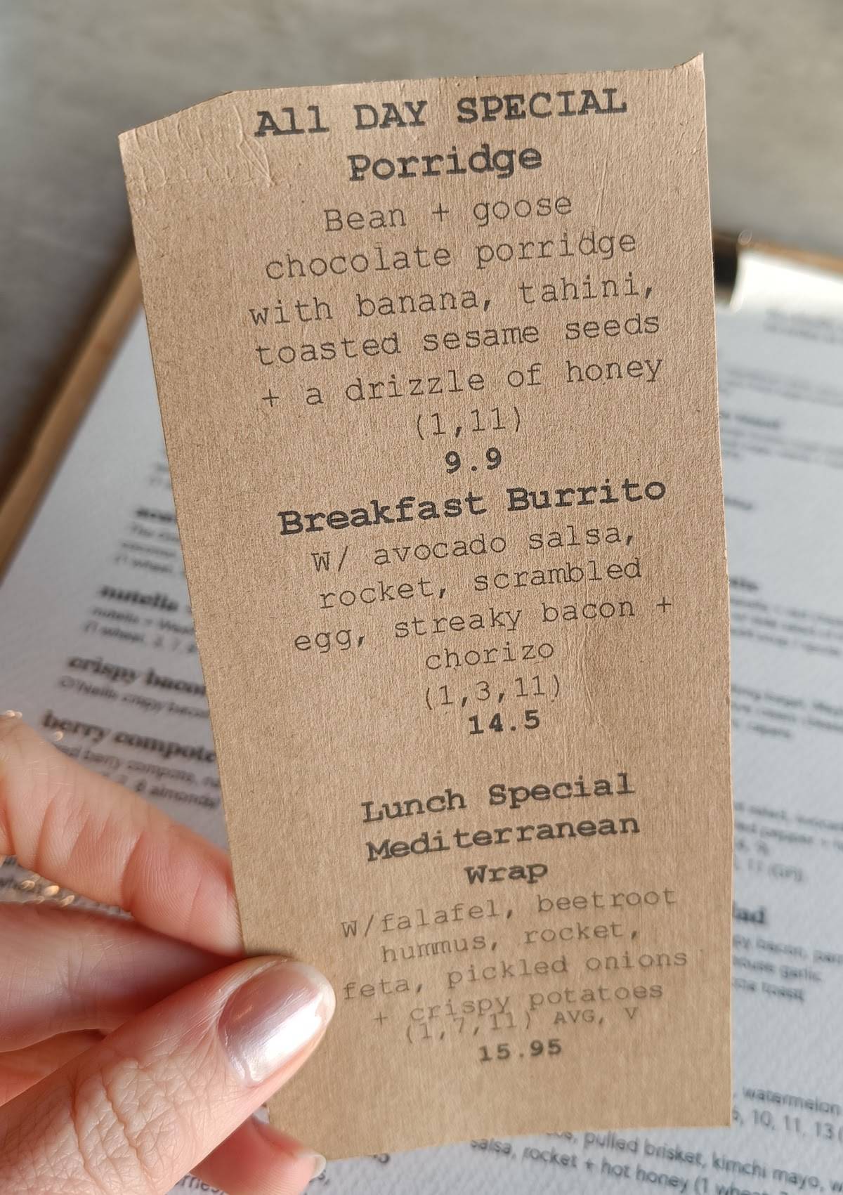 Menu at The Trough restaurant, Wexford, Donovan's Wharf
