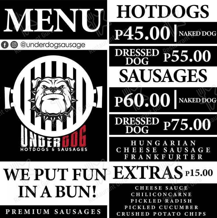 Menu at The Underdog Sausage, Quezon City