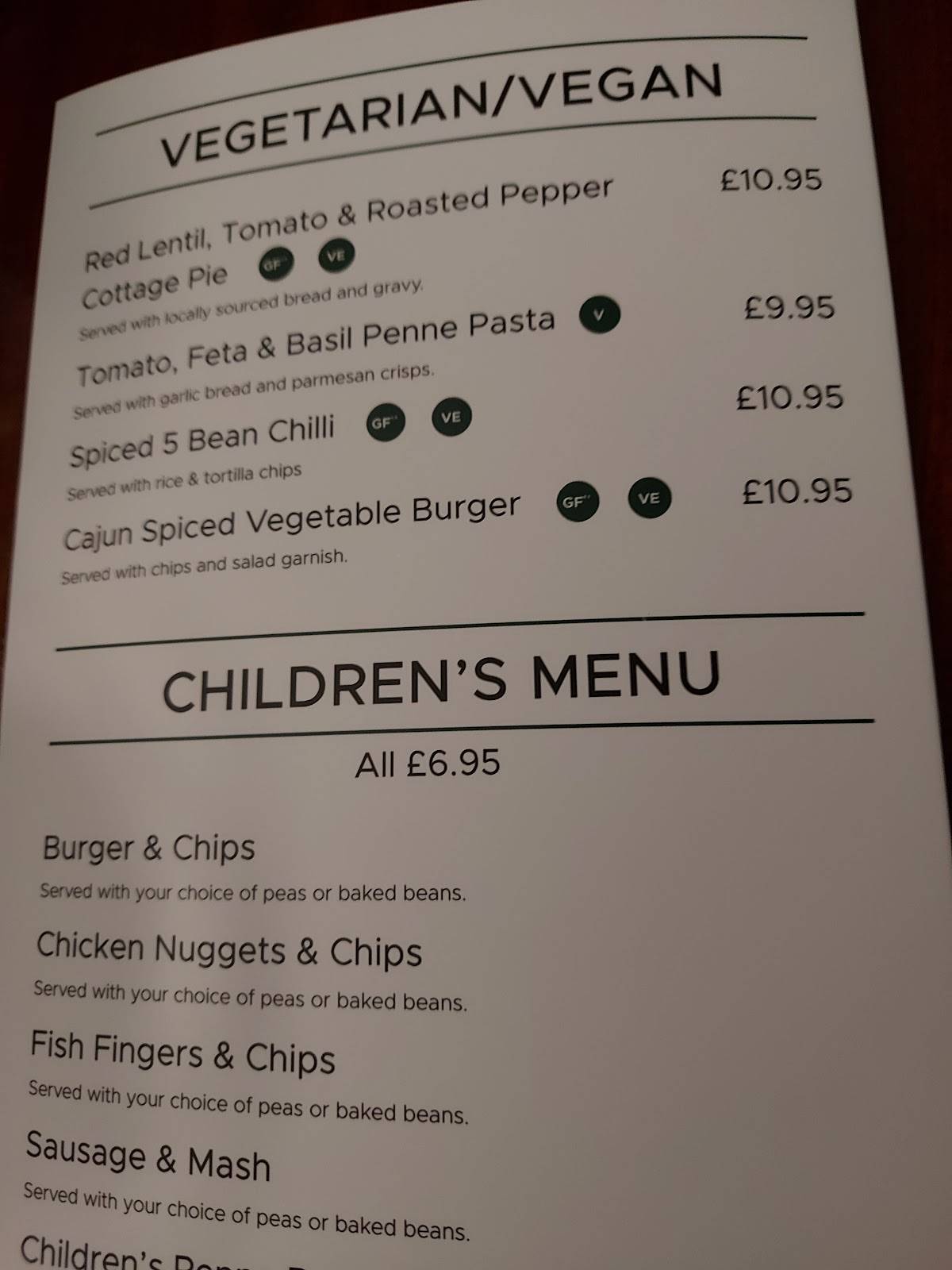 Menu at The Vine Inn pub & bar, Ryde
