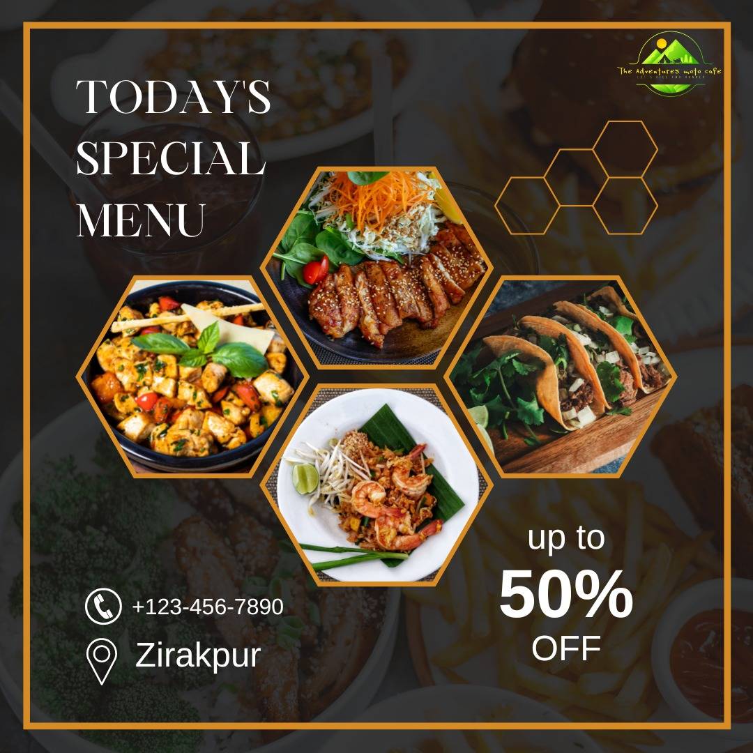 Menu at The adventures moto cafe, Zirakpur