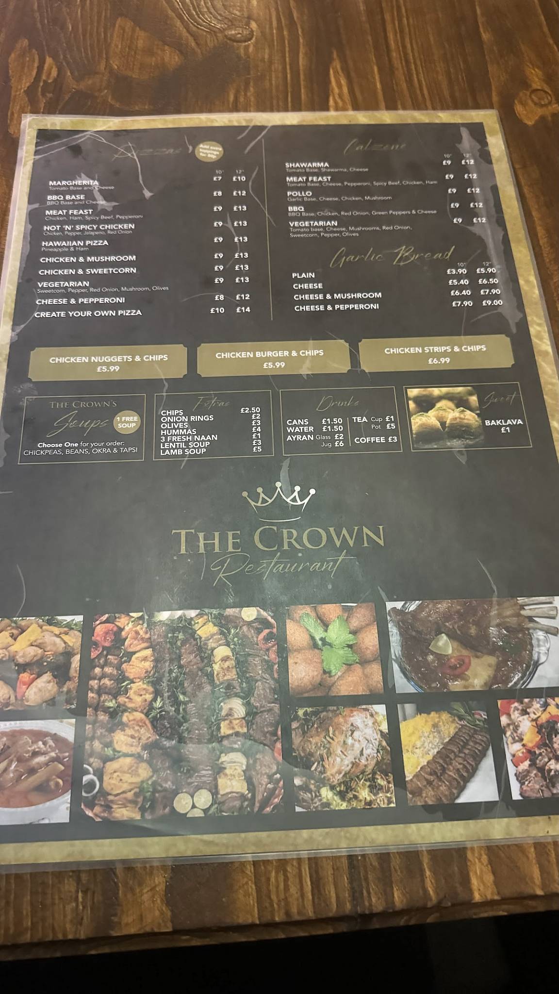 Menu at The Crown Restaurant, Warrington