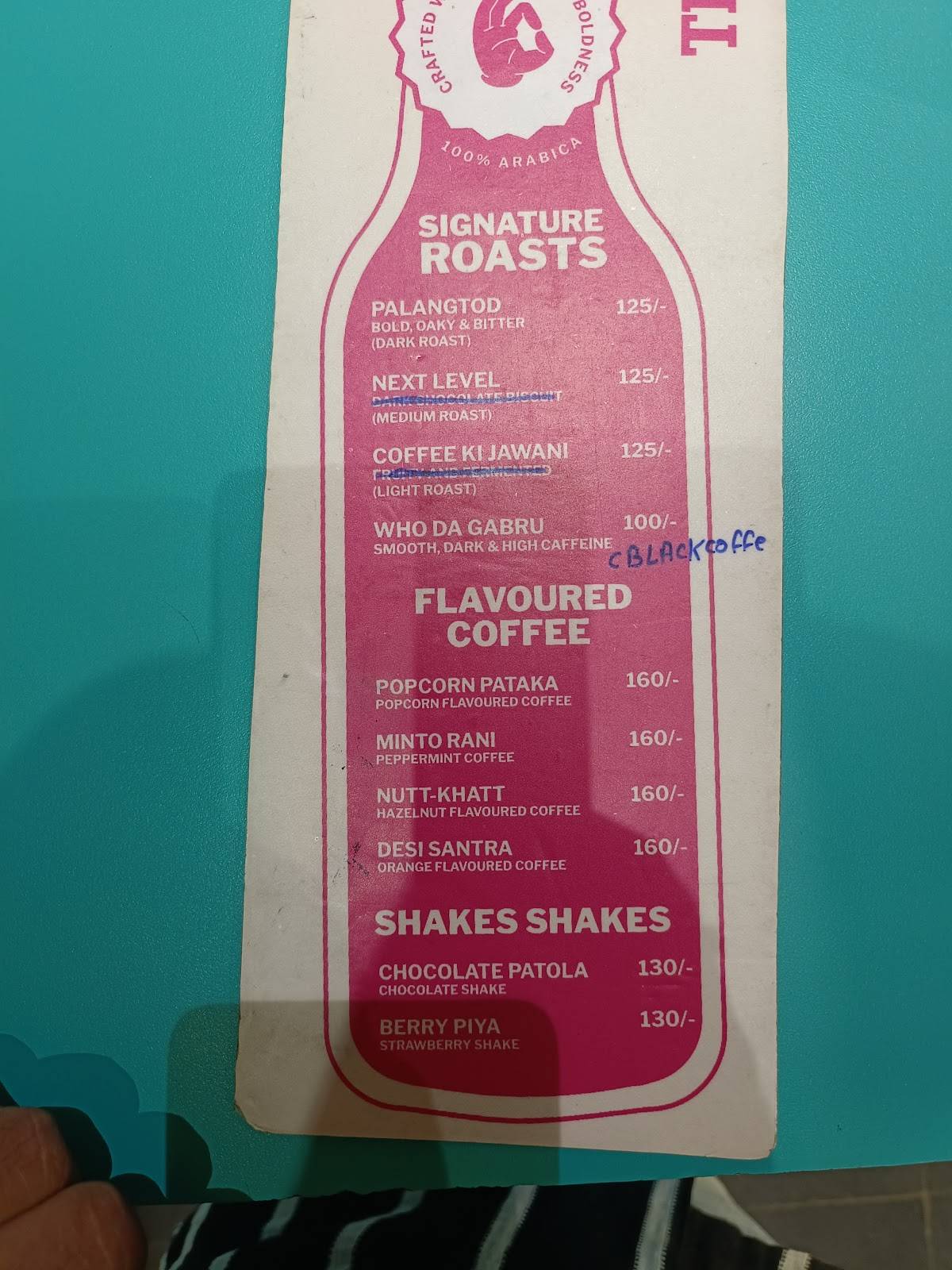 Menu at Theka Coffee, Vadodara, Shop no. 6