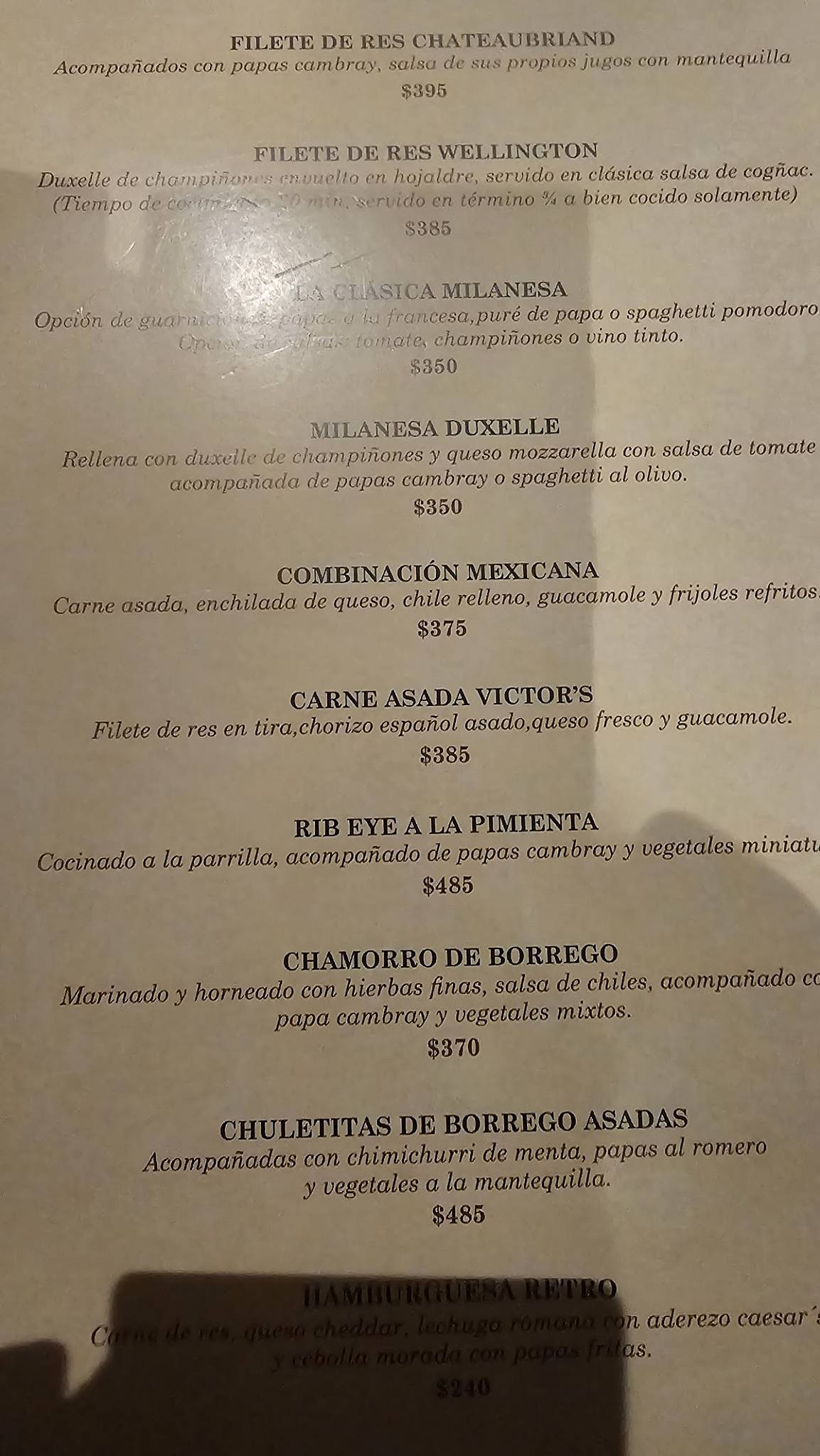 Menu at Caesar's Restaurante Bar, Tijuana, Av. Revolución 8190