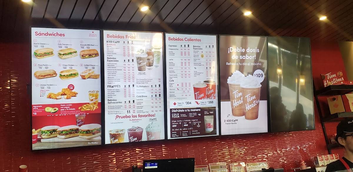 Carta del café Tim Hortons San Nicolás- Drive Thru, San Nicolás del los ...