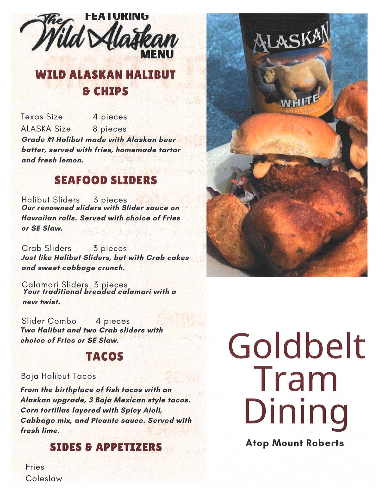 Menu at Timberline Bar & Grill, Juneau