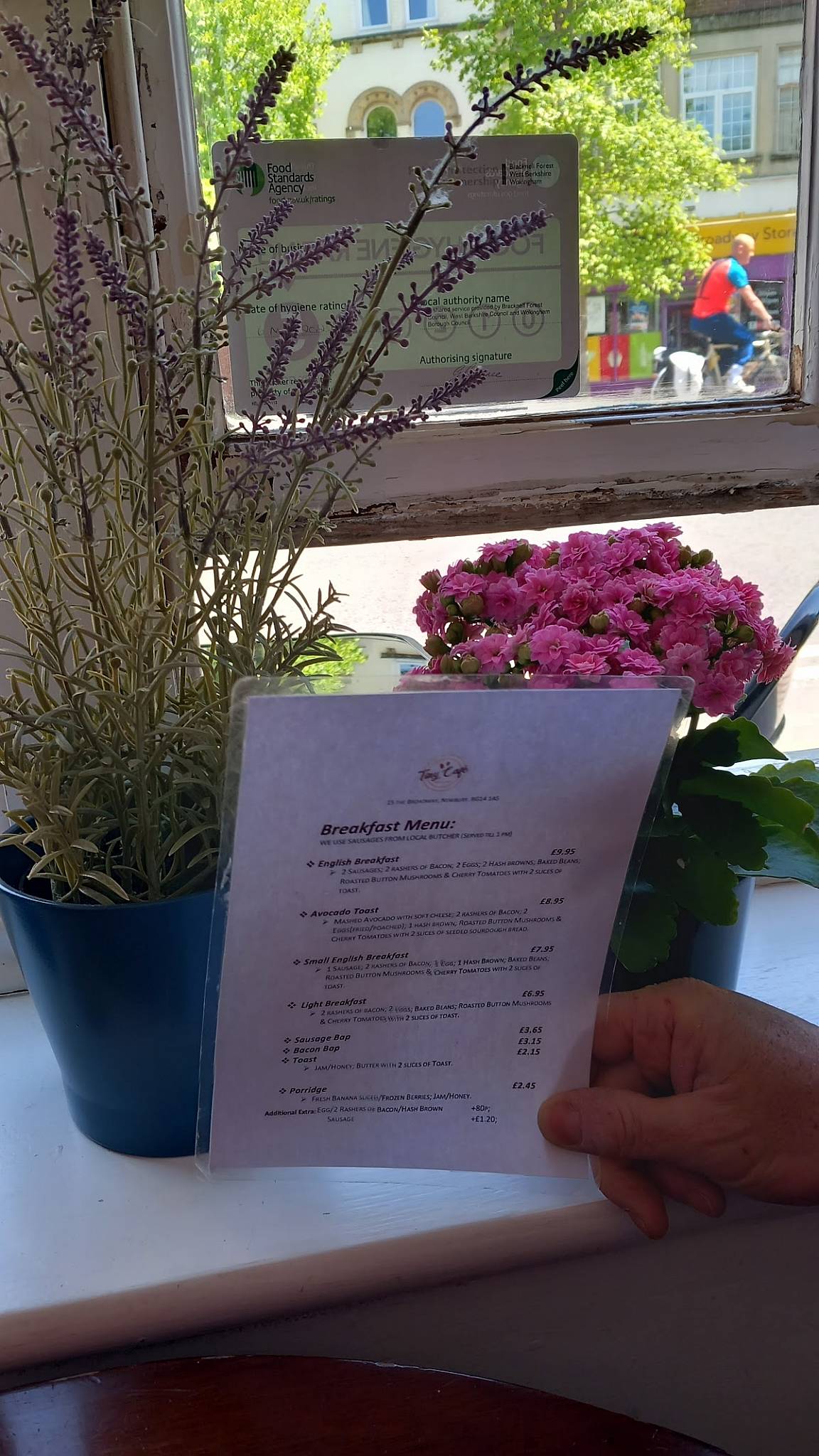 Menu at Tiny Cafe, Newbury