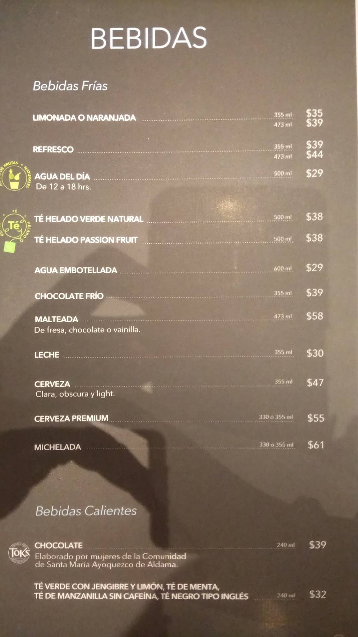 Carta del restaurante Toks Fortuna, Ciudad del México, Av Fortuna 334