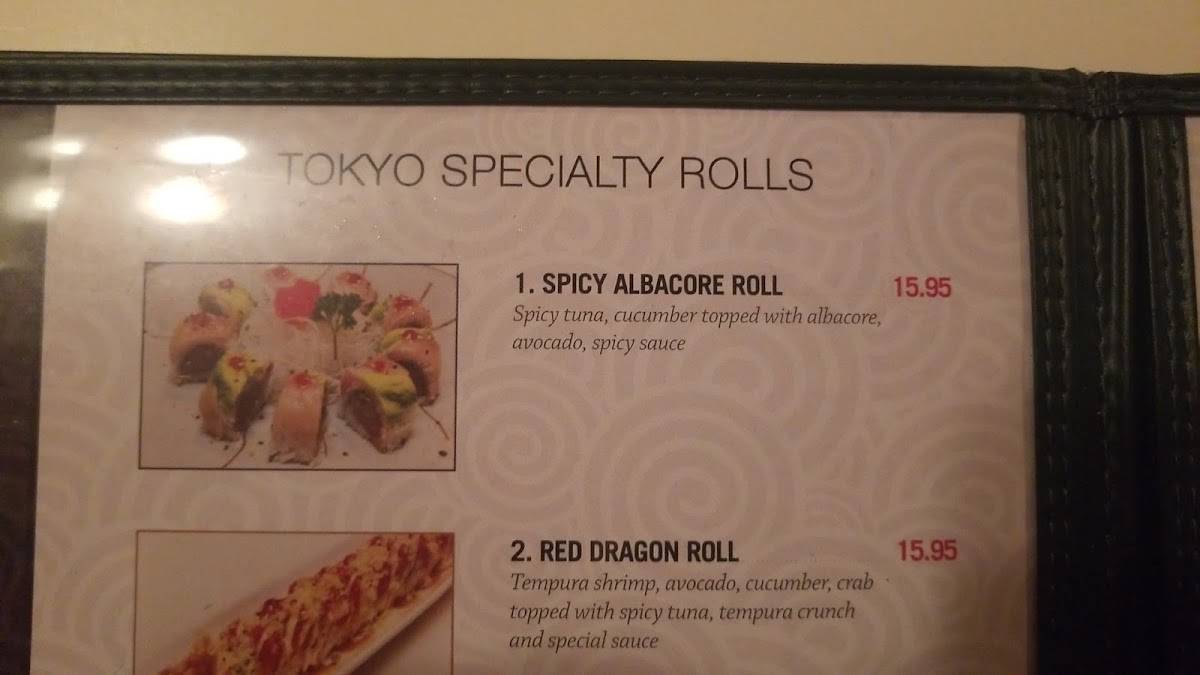 Menu at Tokyo Restaurant & Sushi Bar, Wasilla