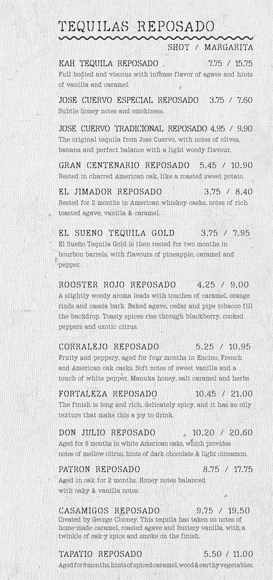 Menu at Topolabamba West End restaurant, Glasgow