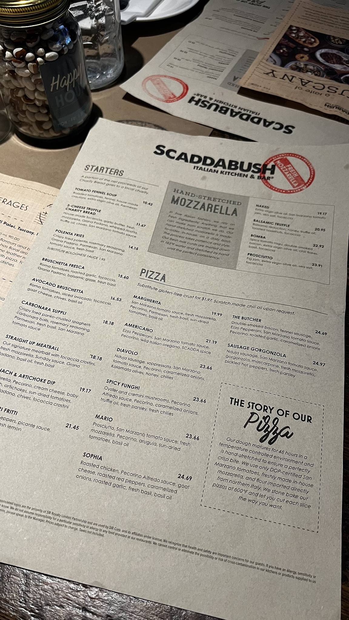 Menu at Scaddabush Italian Kitchen & Bar Front Street, Toronto, 200 ...