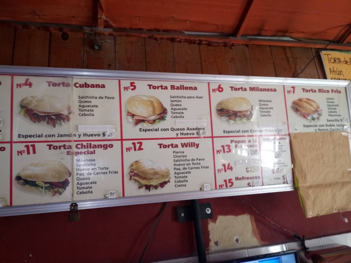 Carta del restaurante TORTAS BALLENAS WILLY, Santa Catarina, Carr ...