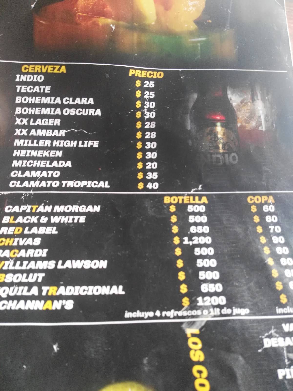 Carta del restaurante Totem, Saltillo