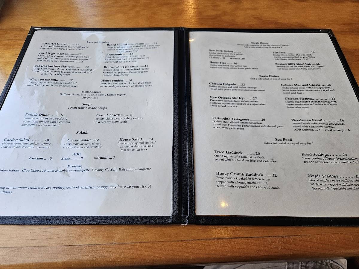 Menu at Town Hill Grille restaurant, Limerick