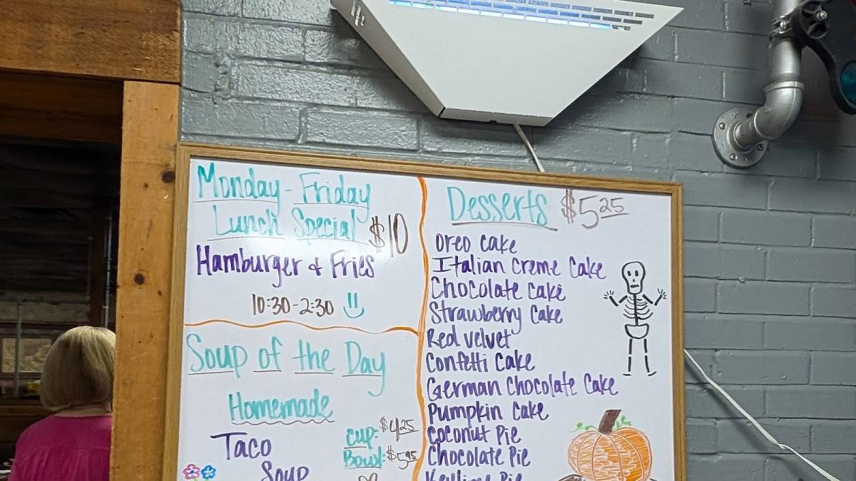 Menu at Tracks restaurant, Sherman