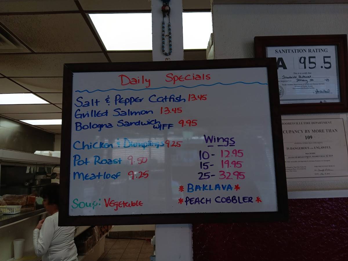 Menu at Trackside Restaurant, Mooresville