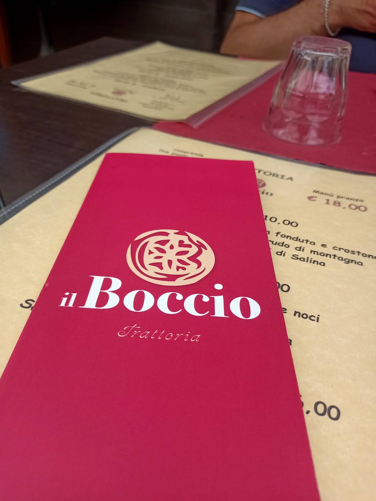 Menu da Il Boccio ristorante, Aosta