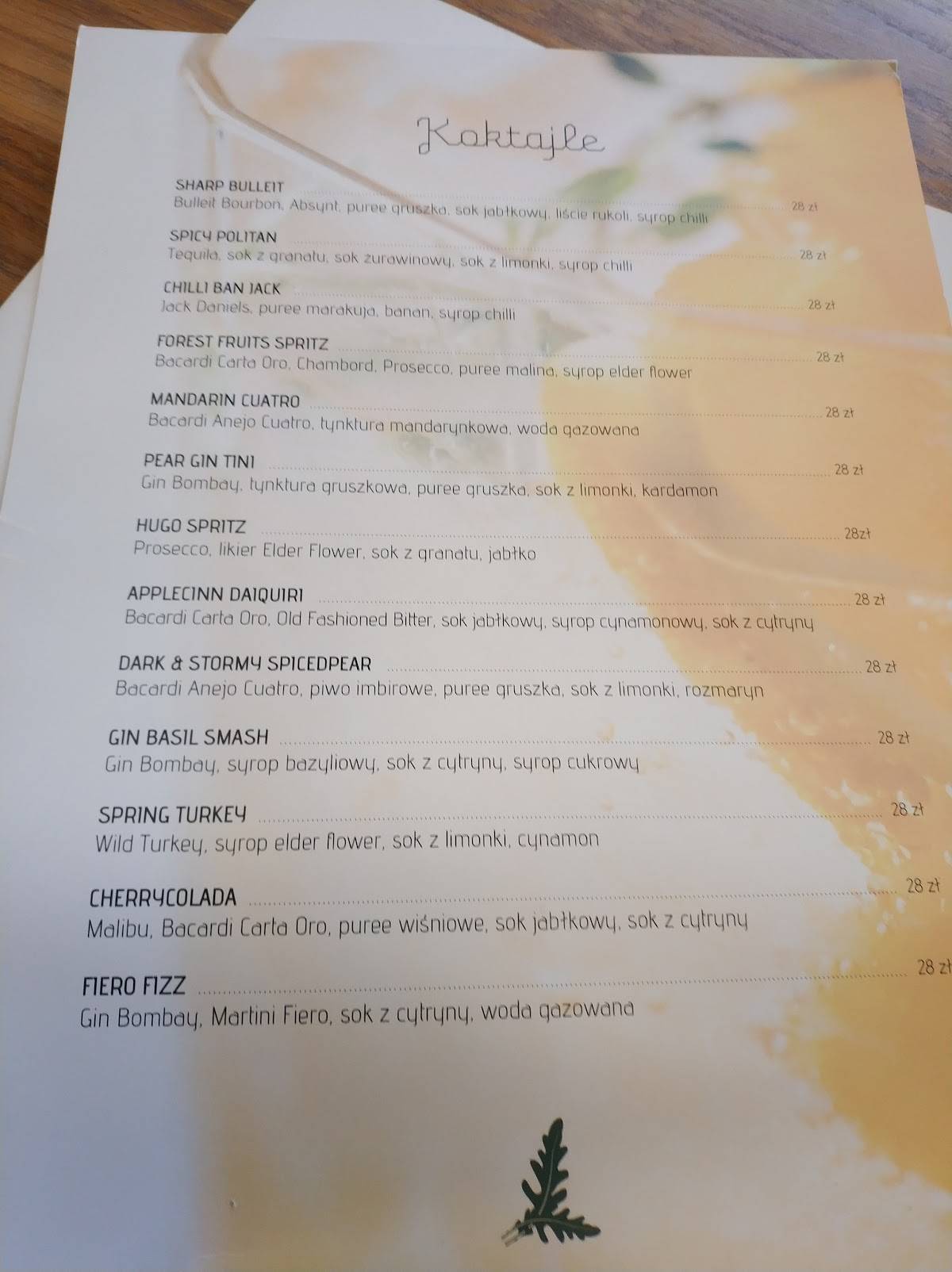 Menu at Trattoria Rucola – Żoliborz restaurant, Warsaw, Pl. Inwalidów 10