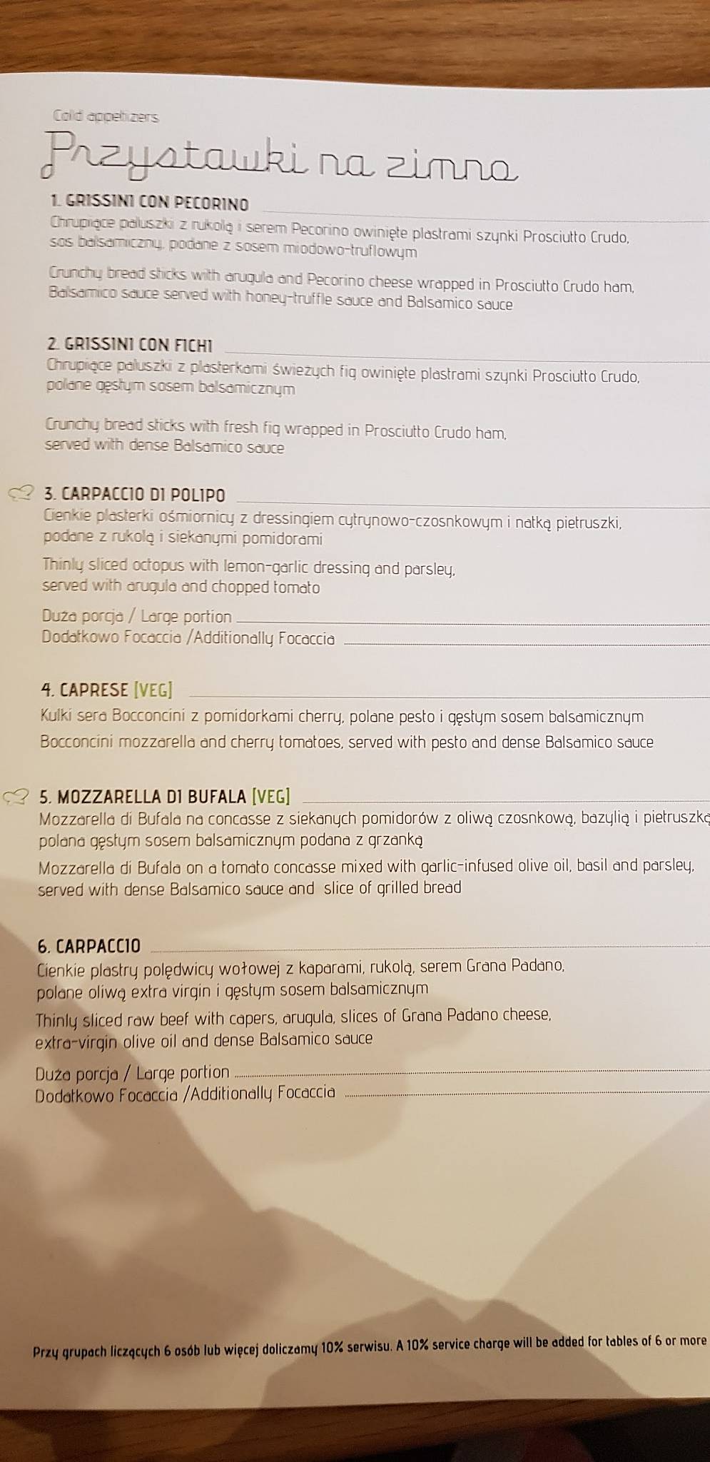 Menu at Trattoria Rucola – Żoliborz restaurant, Warsaw, Pl. Inwalidów 10