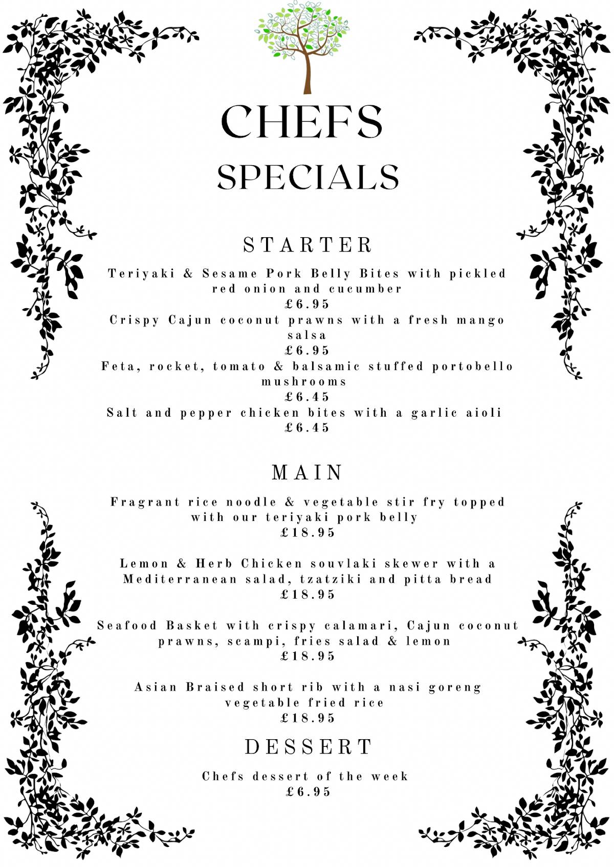 Menu at Trawden Arms pub & bar, Colne
