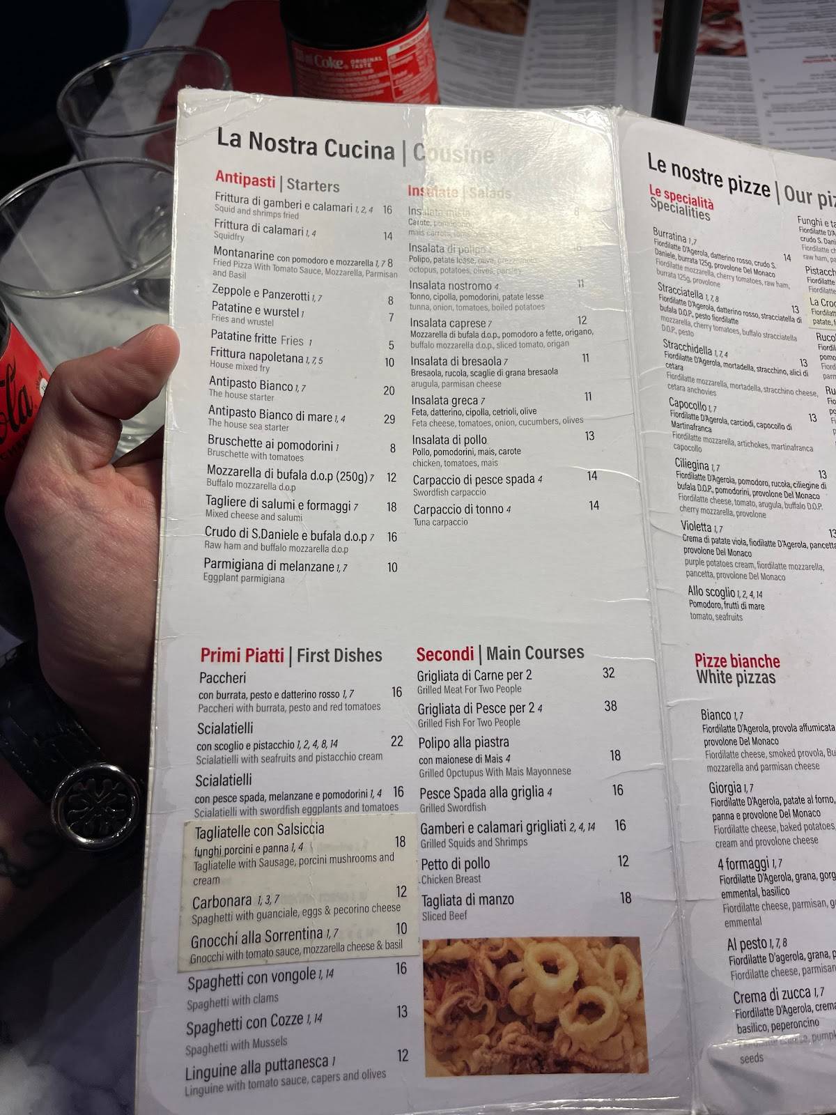 Menu da Ristorante Pizzeria Bianco, Trieste