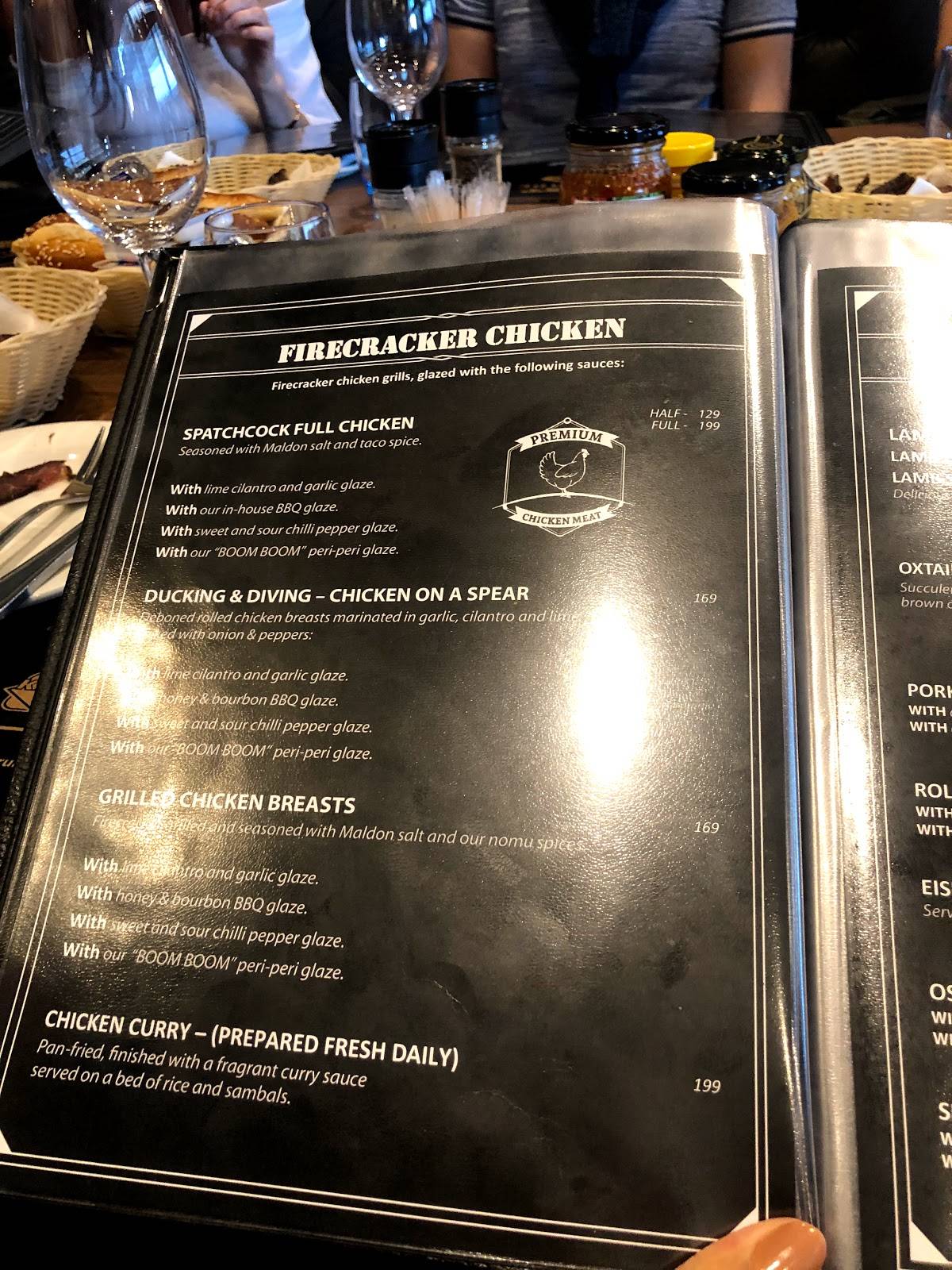 Menu at Trumps Grillhouse and Butchery pub & bar, Sandton