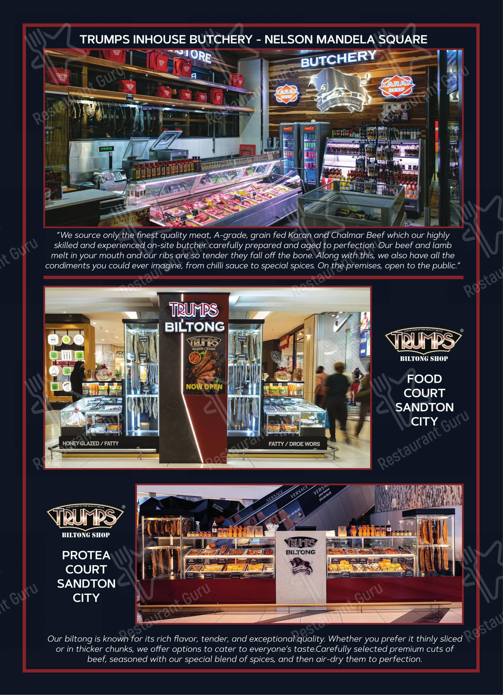 Menu at Trumps Grillhouse and Butchery pub & bar, Sandton