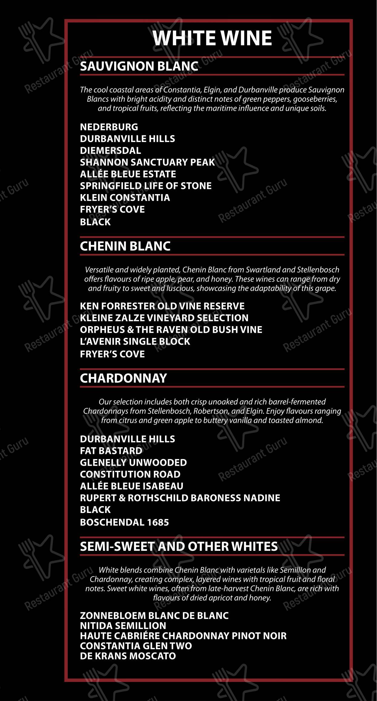 Menu at Trumps Grillhouse and Butchery pub & bar, Sandton
