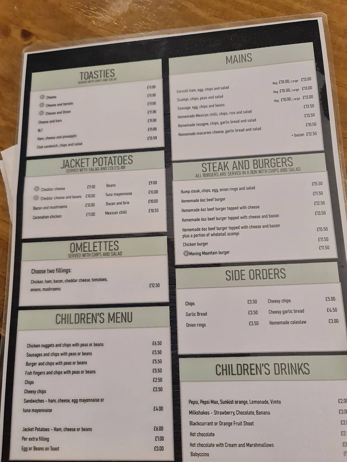 Menu at Coffee Traders restaurant, Truro