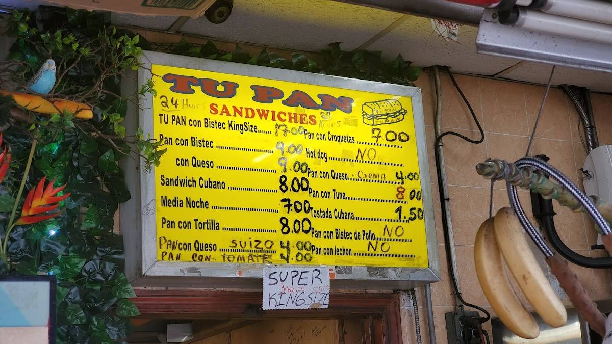 Menu at Tu Pan restaurant, Hialeah, W 12th Ave
