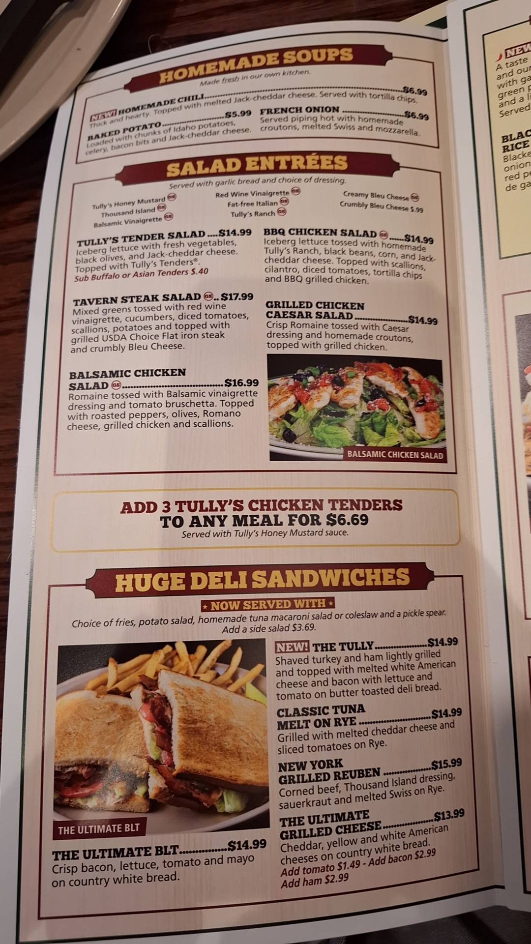 Menu at Tully's Good Times Fairmount pub & bar, Syracuse, W Genesee St