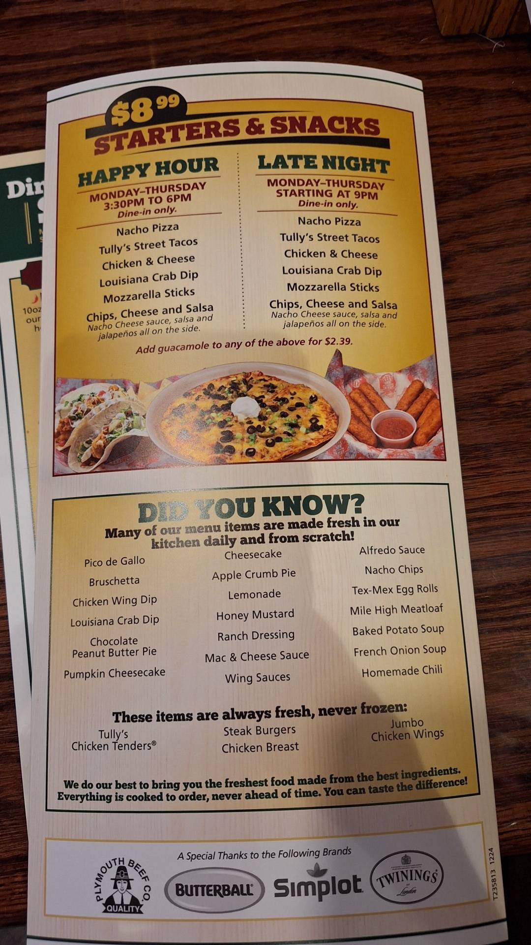 Menu at Tully's Good Times Fairmount pub & bar, Syracuse, W Genesee St