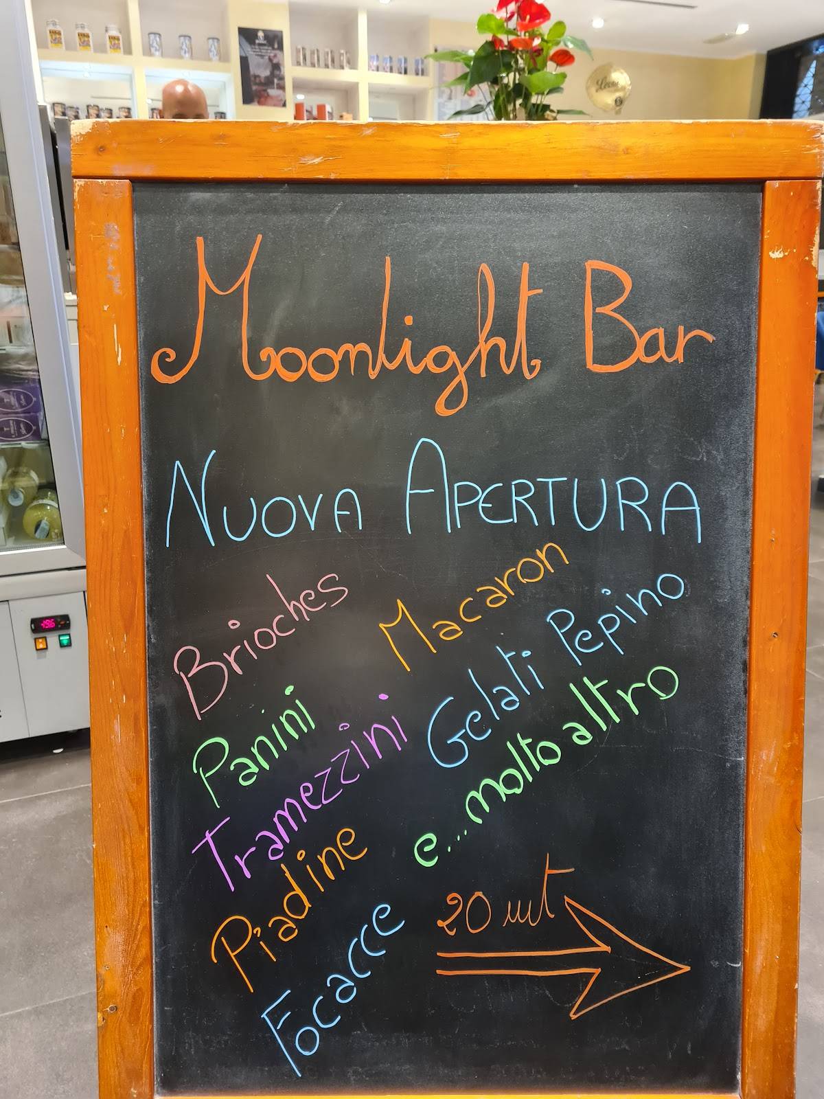 Menu at Moonlight Cafè, Turin