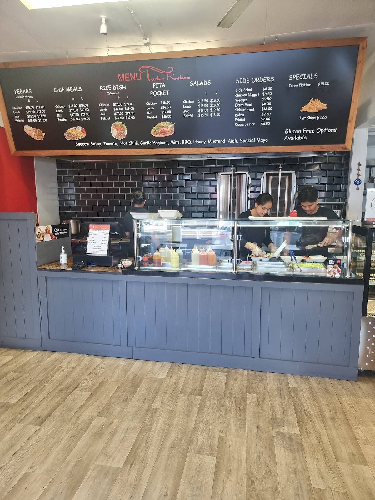 Menu at Turko Kebab restaurant, Otorohanga